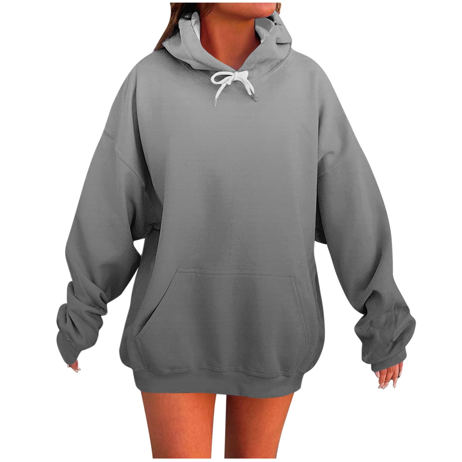 APEXFWDT Women’s Gradient Print Hoodie Sweatshirt Mid-Length Long ...