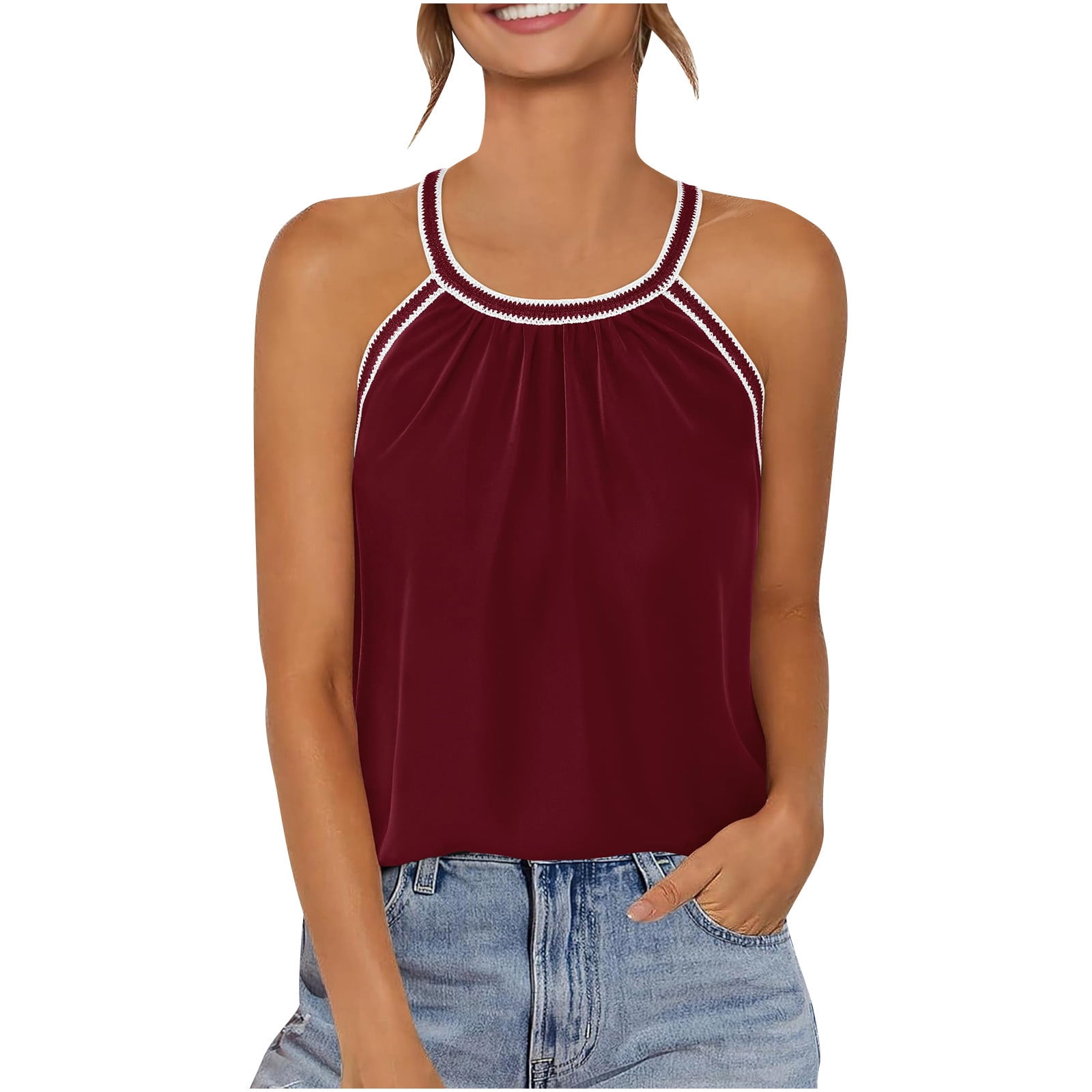 APEXFWDT Women's Halter Camisole - Bohemian Beach Tank Top Sleeveless ...