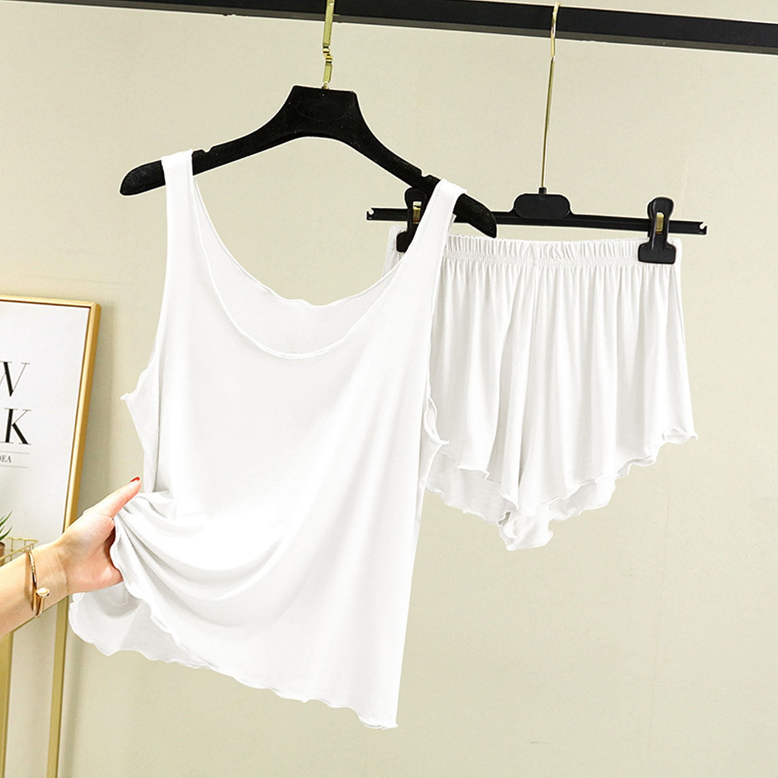 APEXFWDT Women's Modal Sleep Shorts Set - Breathable Tank & Shorts ...