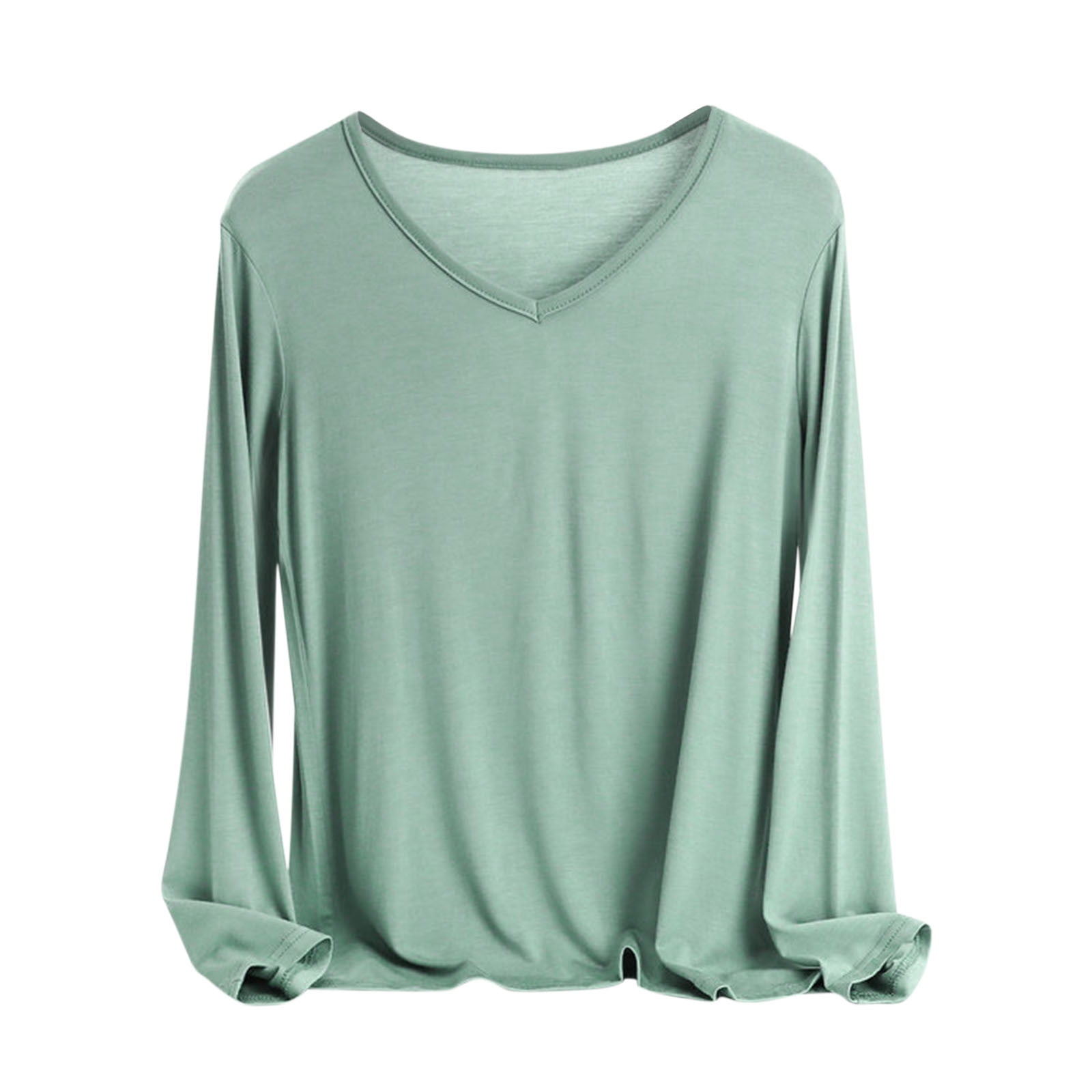 APEXFWDT Women's Modal V-Neck Base Layer Soft Long Sleeve Tee 4-Way ...