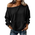 APEXFWDT Women's Off The Shoulder Tops Long Sleeve Waffle Knit ...