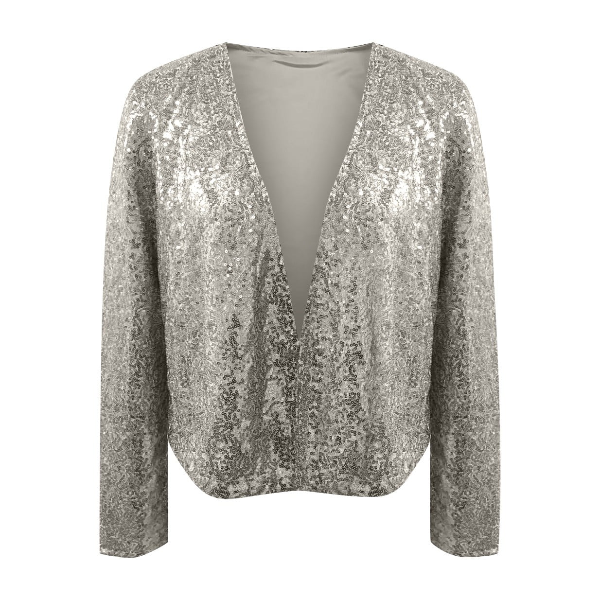 APEXFWDT Women's Sequin Cropped Cardigans Jacket Long Sleeve Sparkly ...