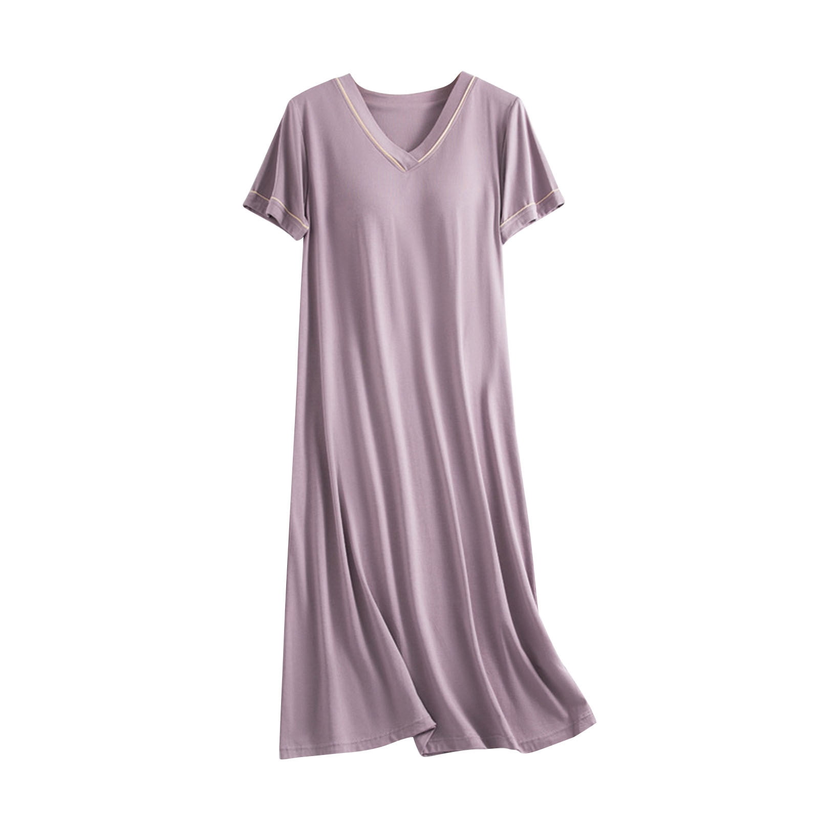 APEXFWDT Women's Short Sleeve Padded Nightie - Modal Sleep Dress with ...