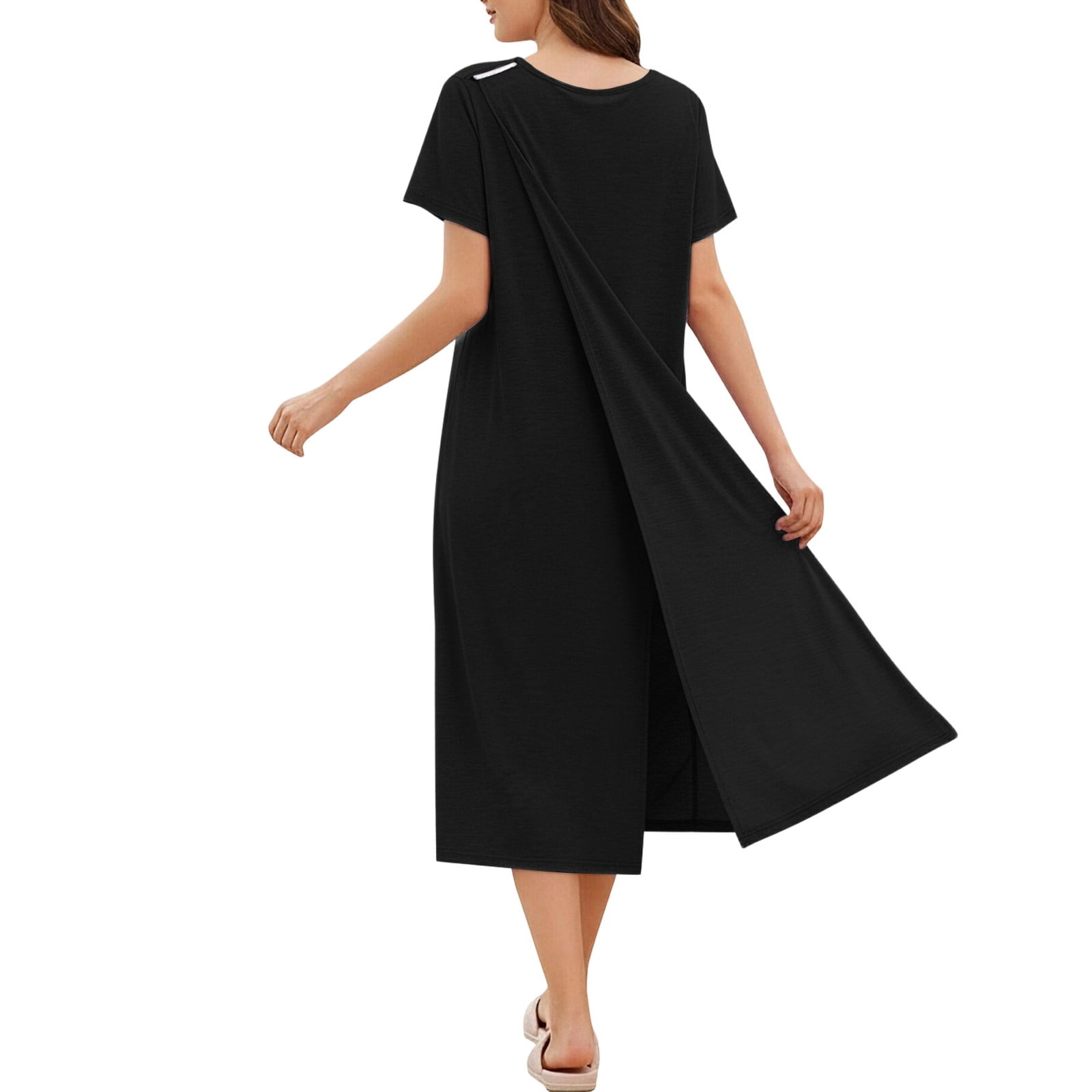 APEXFWDT Women's Surgery Dress Tear Away Short Sleeve Full Open Side ...