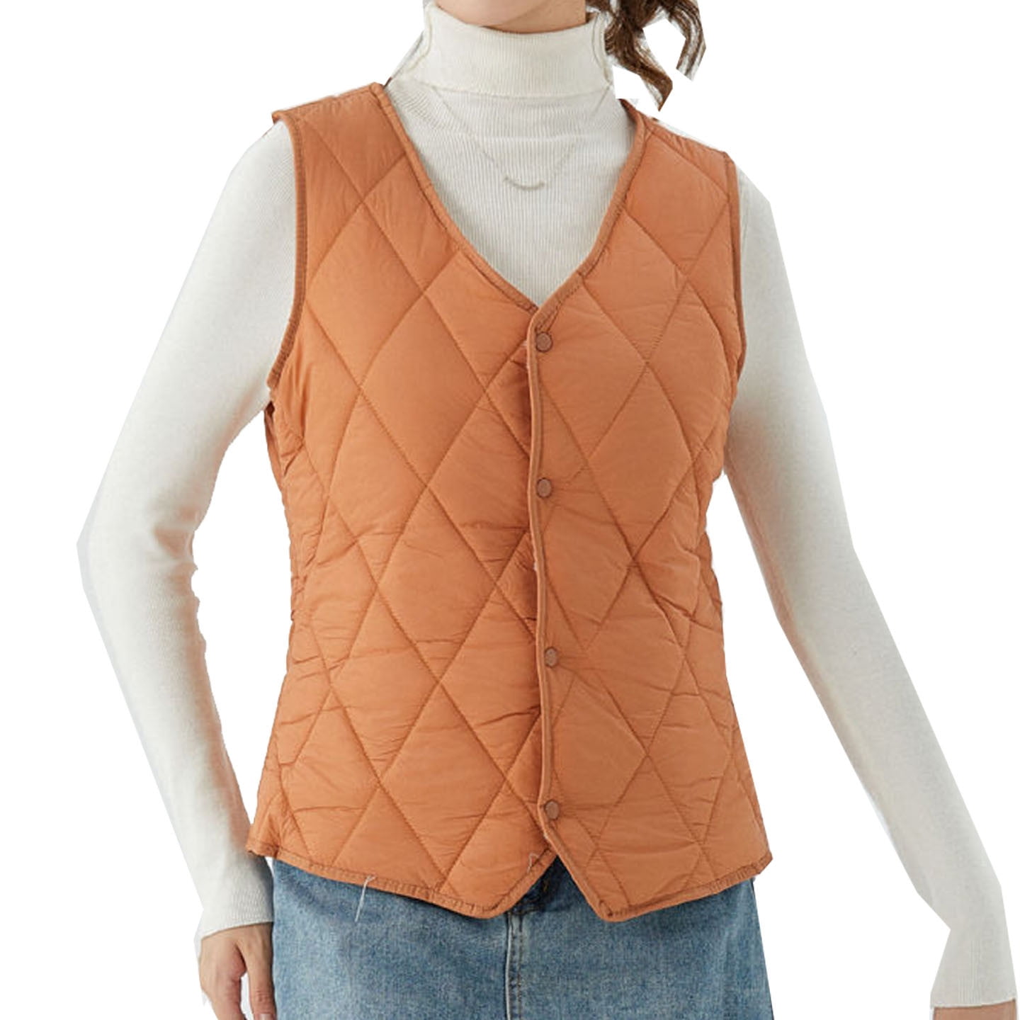 APEXFWDT Women's Thermal Fleece Layering Vest Button-Up Undervest for ...
