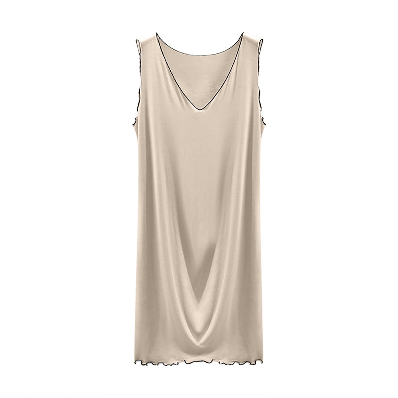 APEXFWDT Women's V-Neck Modal Sleep Dress - Breathable Sleeveless Loose ...