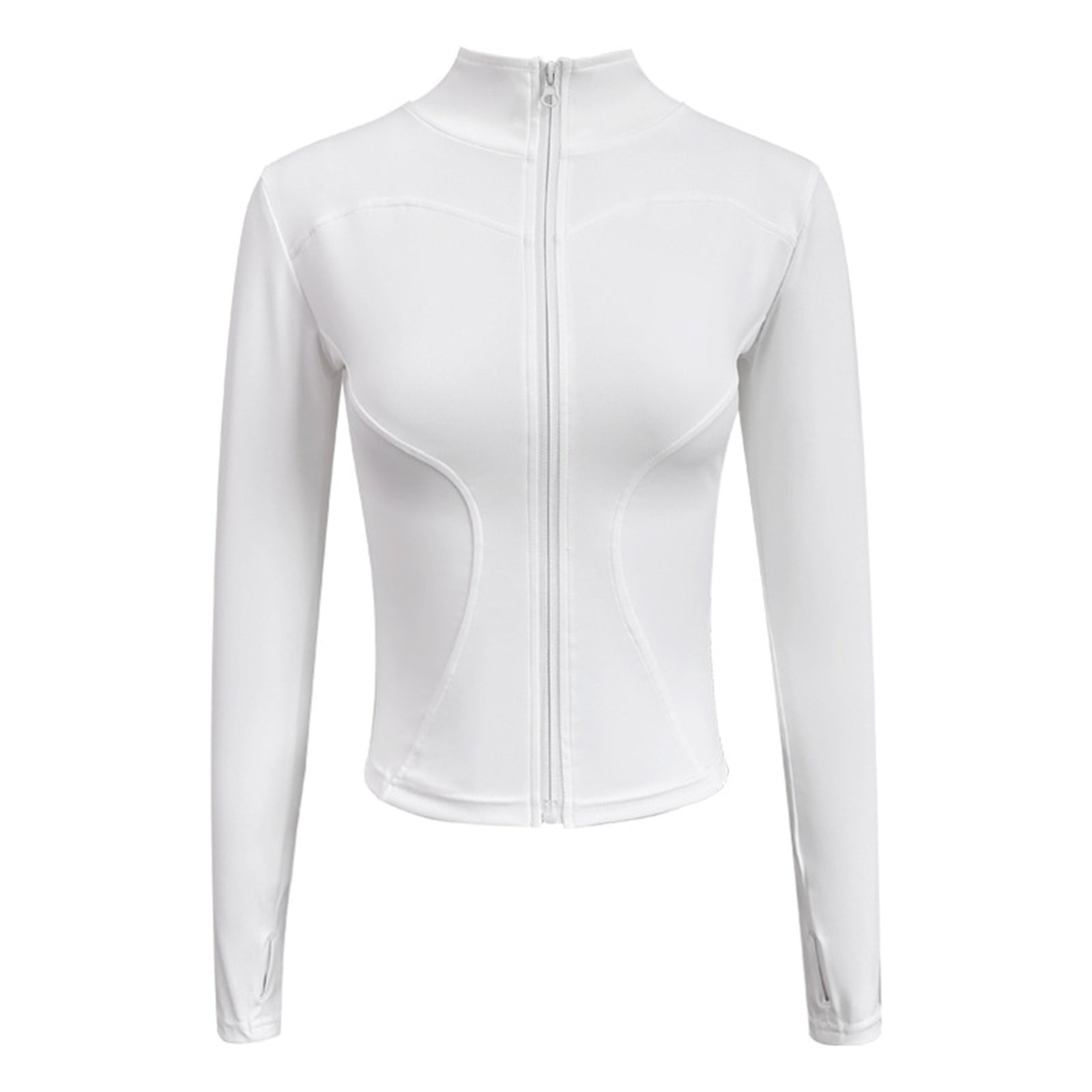APEXFWDT Womens Lightweight Full Zip Running Shirt Workout Slim Fit ...