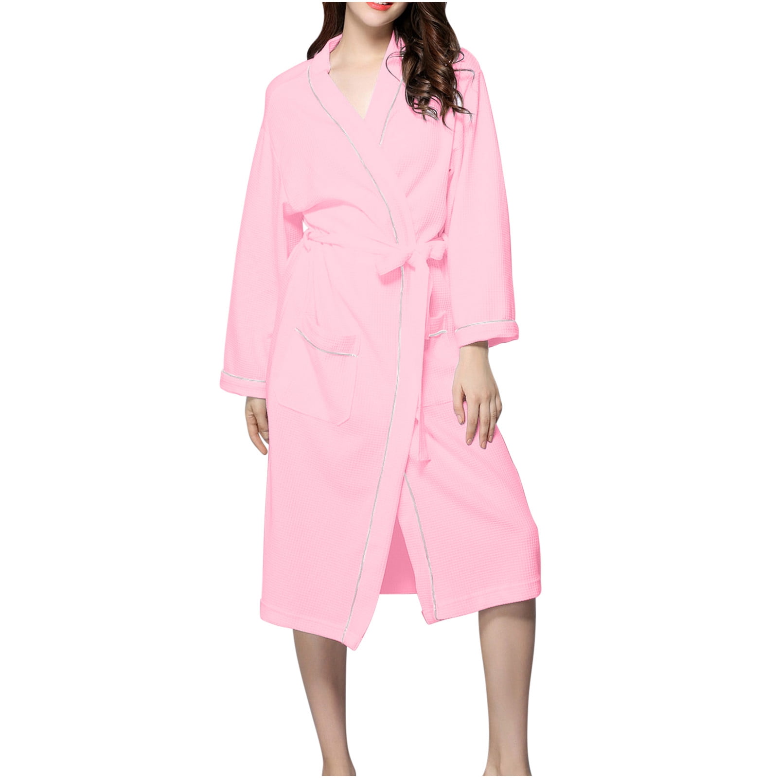 APEXFWDT Womens Lightweight Waffle Robe Soft House Bathrobes for Ladies ...