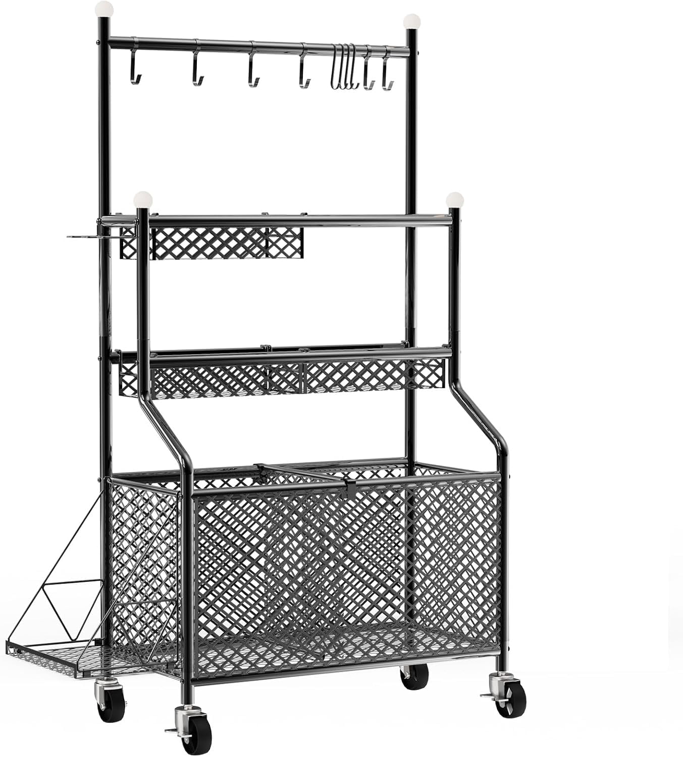 APEXUP Garage Sports Equipment Organizer, 4-Layer Large Capacity Steel ...