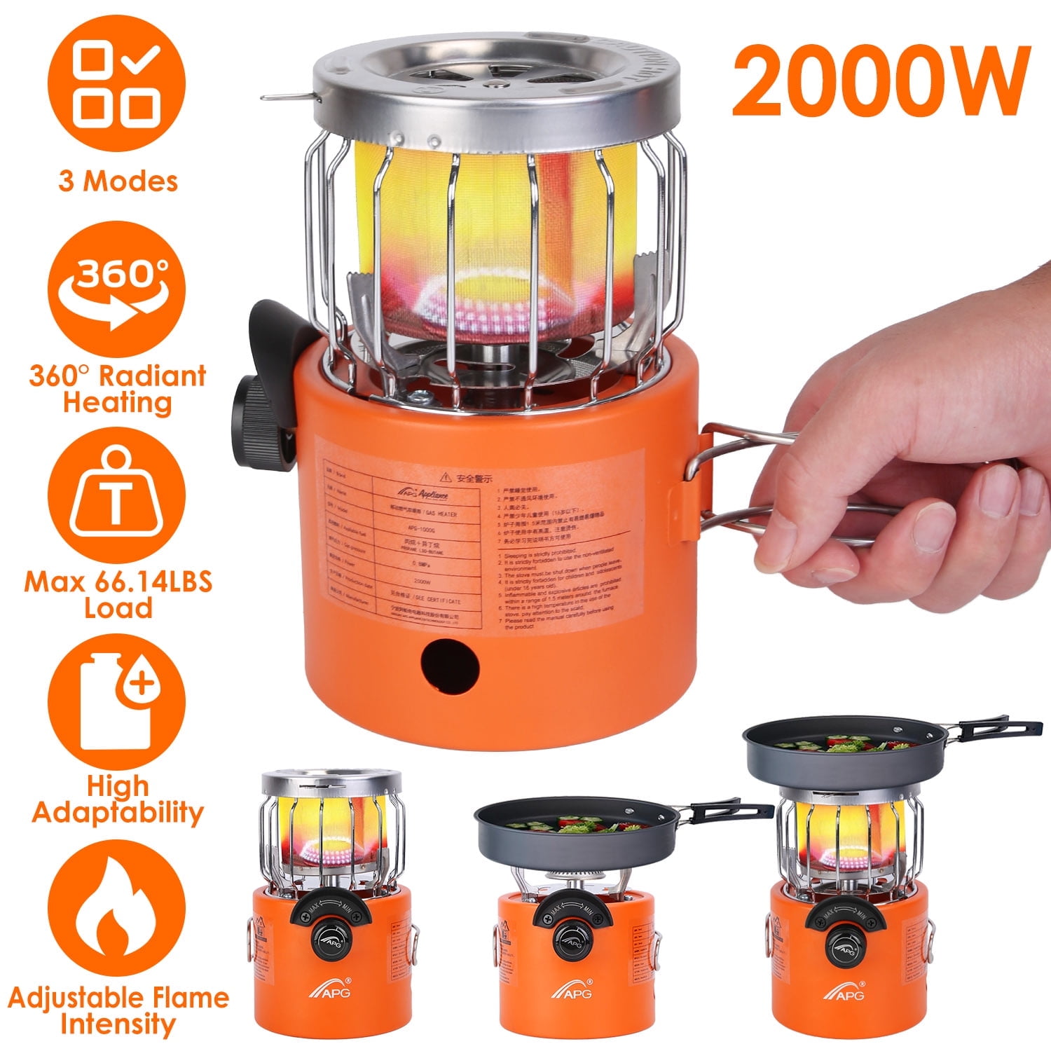 APG 2 in 1 Portable Butane and Propane Camping Stove - Walmart.com