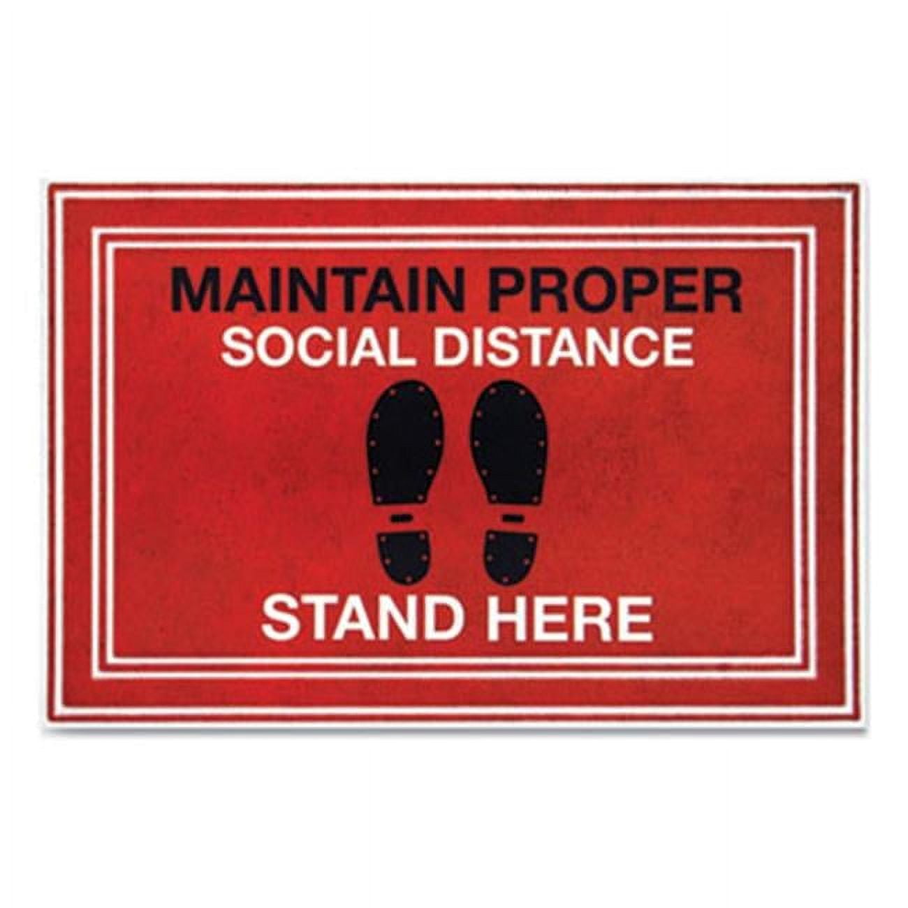 APH Maintain Social Distance Stand Here Message Floor Mats, Red ...