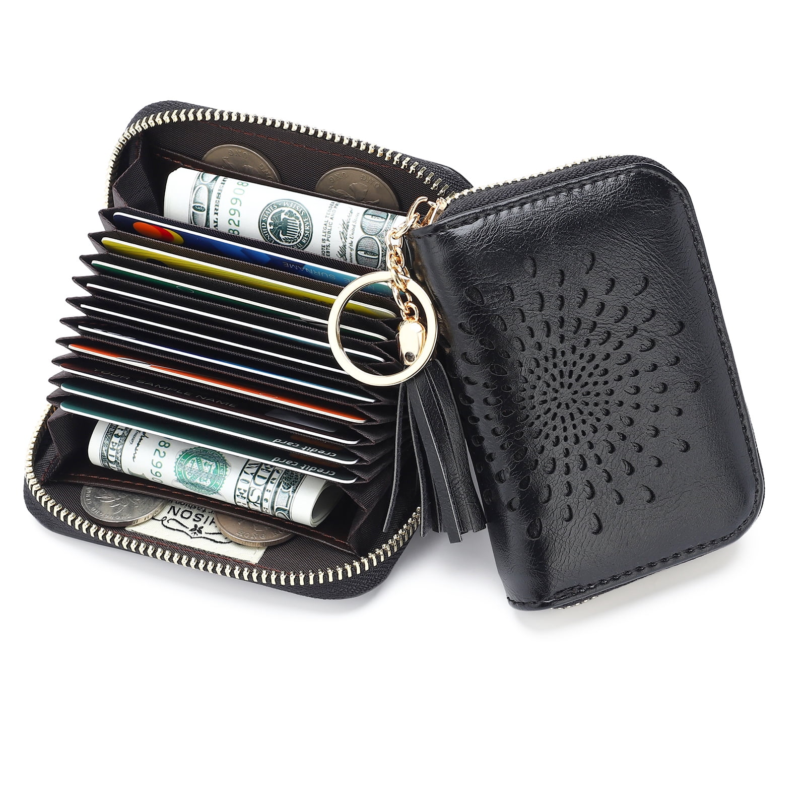 APHISON RFID Credit Card Holder Zipper Card Case Small Wallets for ...