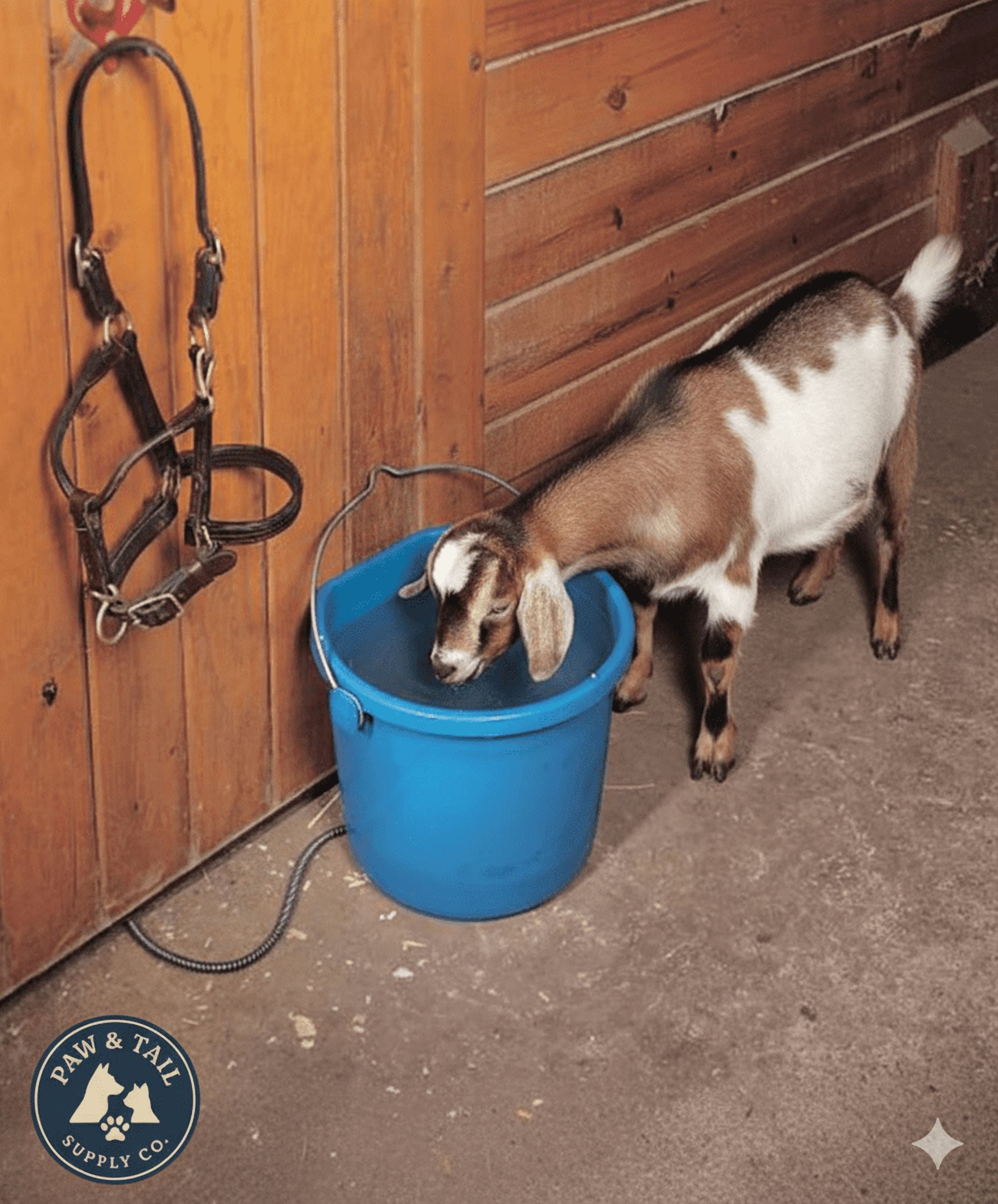 API Heated Flat Back Bucket 20QT No-Freeze Water Pail Horses Livestock ...