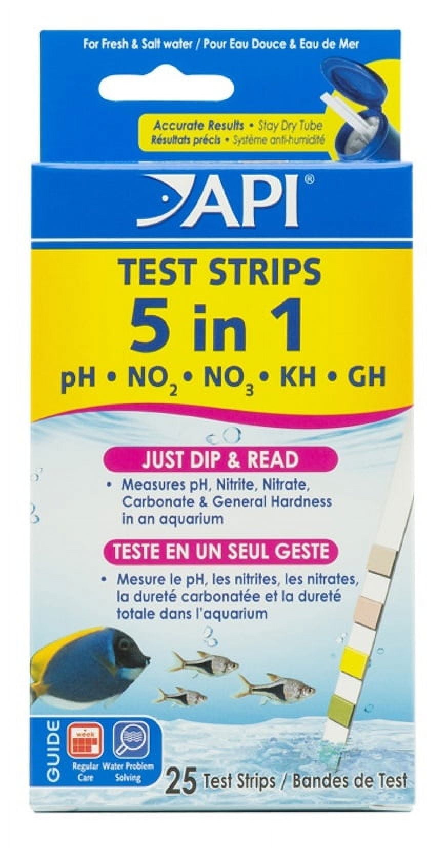 API 5 in 1 Aquarium Test Strips for Freshwater and Saltwater Aquariums ...
