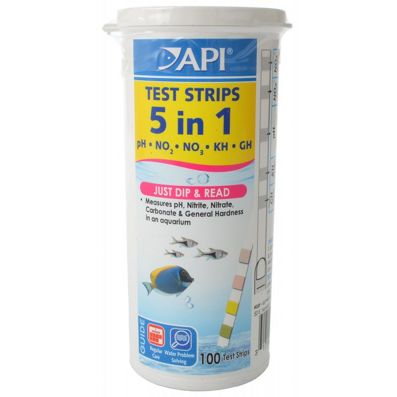 API 5 in 1 Aquarium Test Strips for Freshwater and Saltwater Aquariums ...