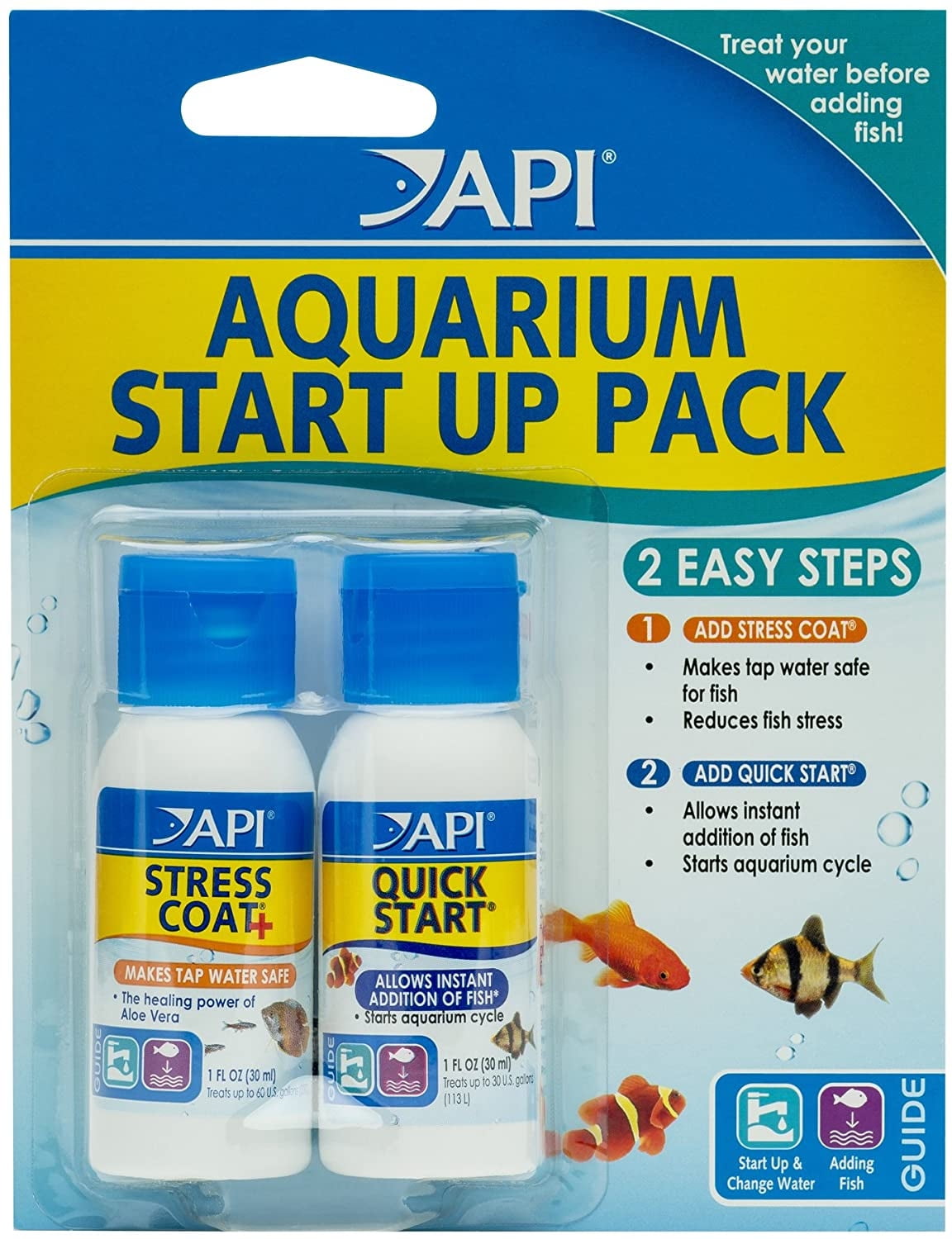 API Aquarium Start Up Pack Stress Coat + and Quick Start 1 oz - Walmart.com