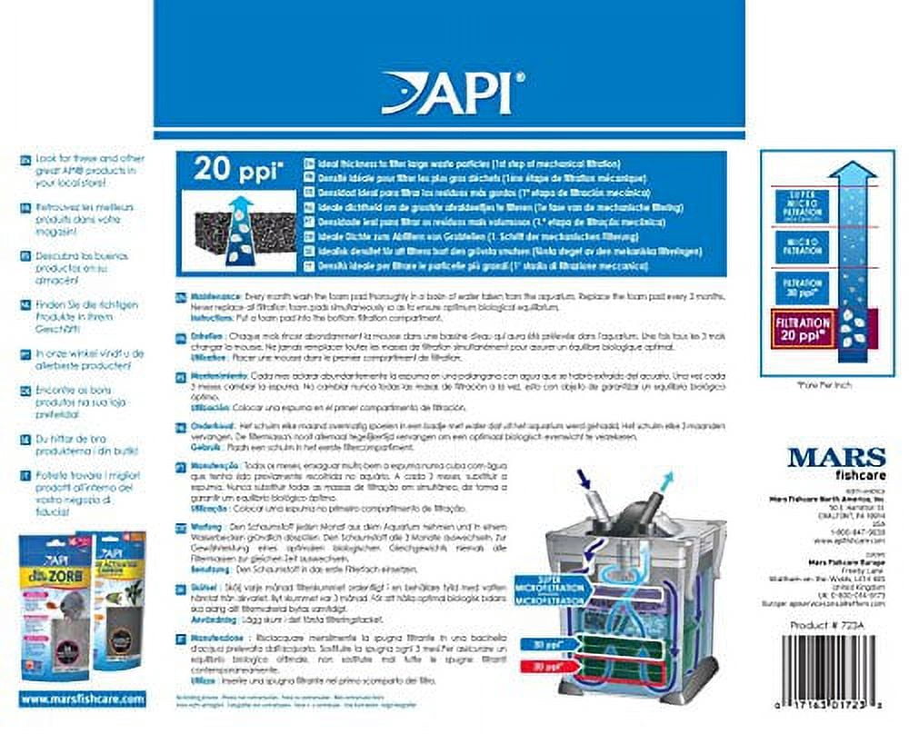 API FILSTAR XP FILTRATION FOAM 20 PPI Aquarium Canister Filter ...