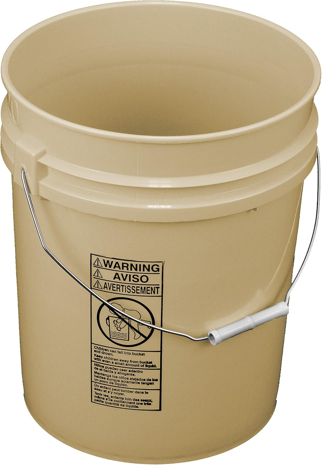 API Kirk Tan 5 Gallon Plastic Bucket; 90 Mil, Food Grade - Walmart.com