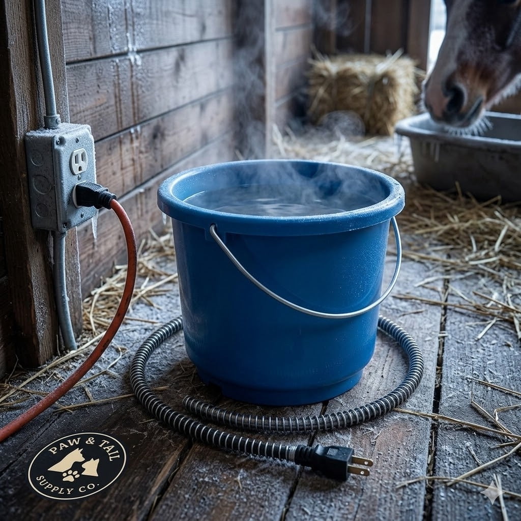 API Durable Plastic Heated Bucket, 9 Quart Blue with Overheating ...