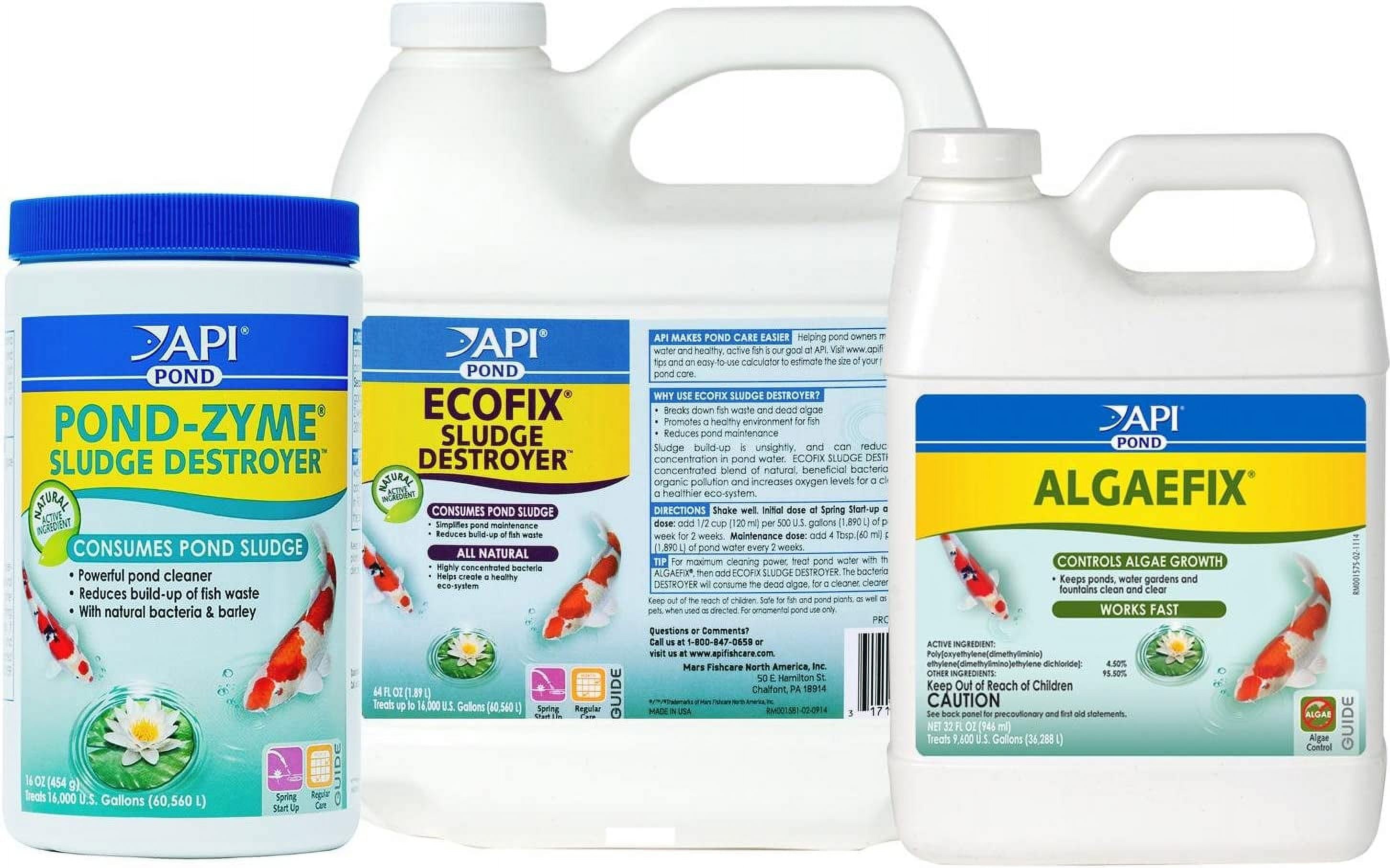 API POND ESSENTIALS BUNDLE Includes ALGAEFIX Algae Control, POND-ZYME ...