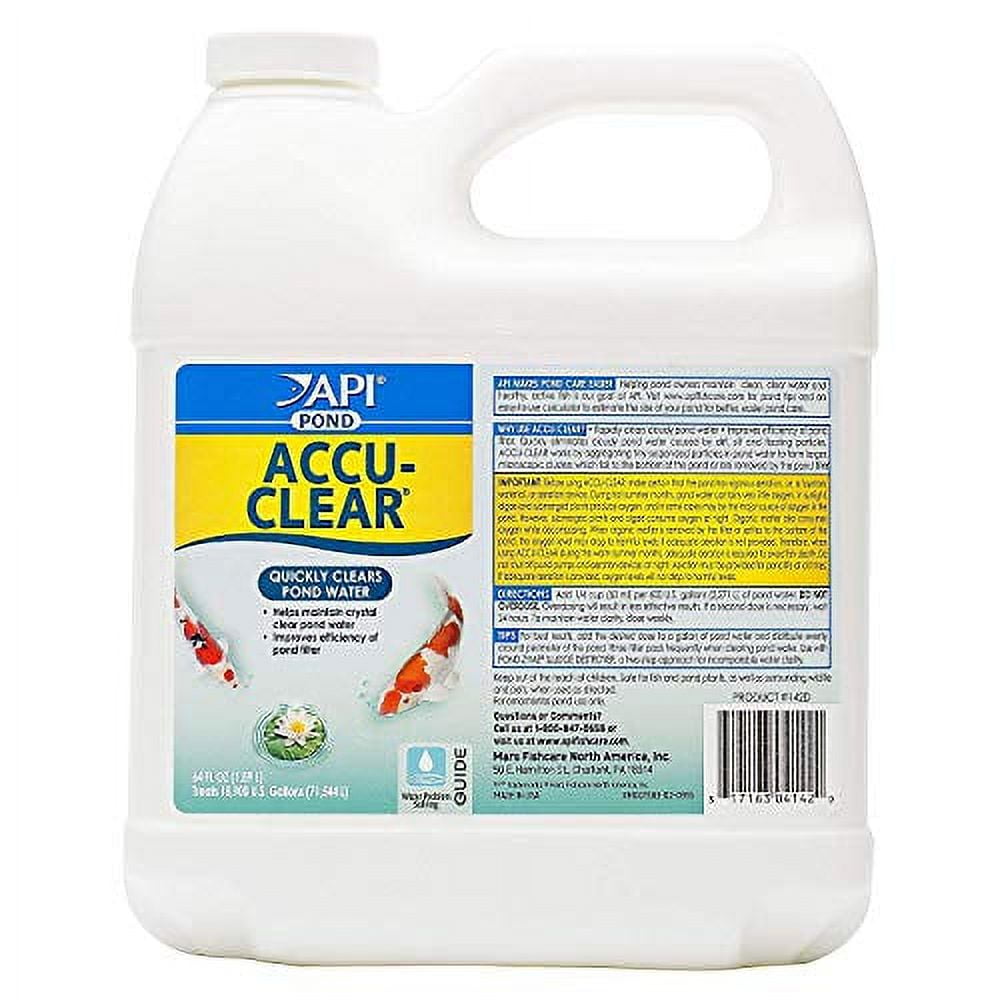 ReefH2O API Pond Accu-Clear, 64-Ounce, Pond Water Clarifier, Algae Control, Aquarium Treatment ...