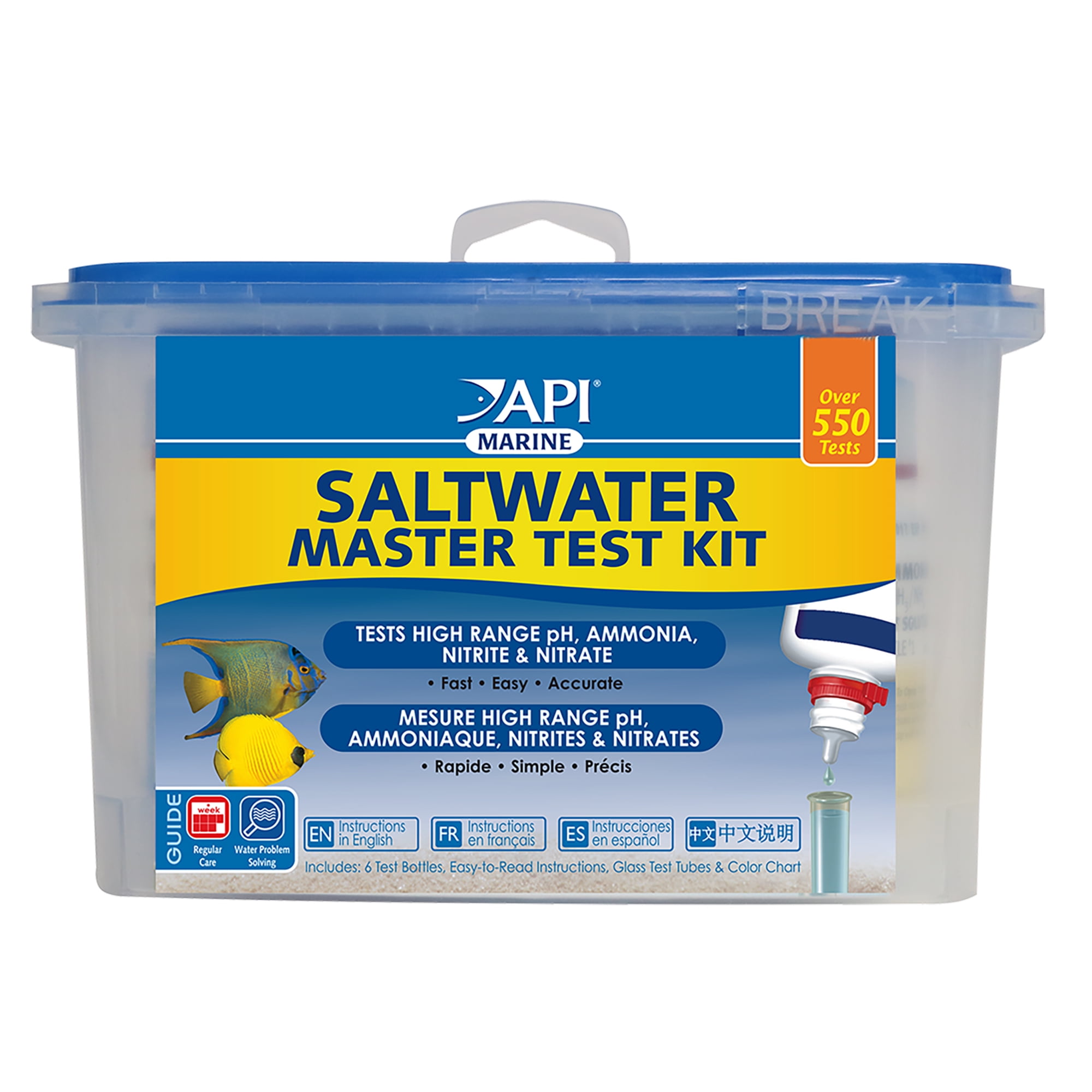 API Aquarium Water Test Kit, Saltwater Master, 550 Tests, Fish Tank PH ...