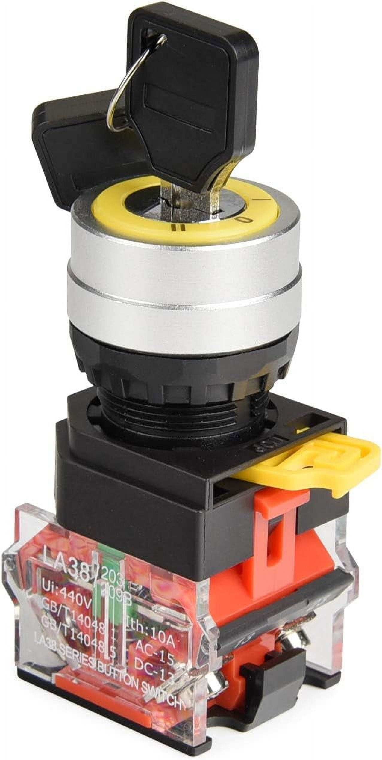 APIELE 22mm Key Switch 440V 10A 1NO1NC Maintained (3 position, Latching) - Walmart.com