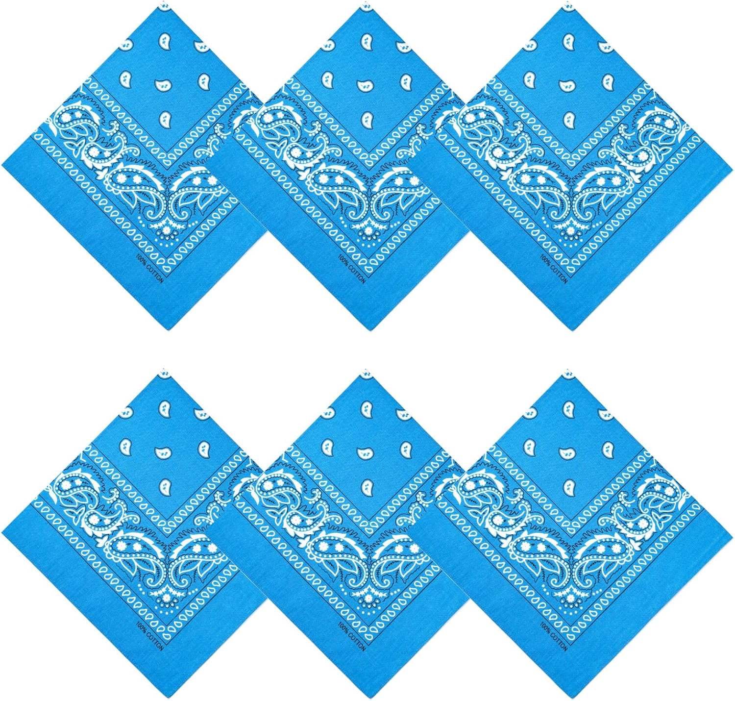 APIGANIZ 100% Cotton Bandanas, 21 x 21 inches, Set of 6 - Walmart.com