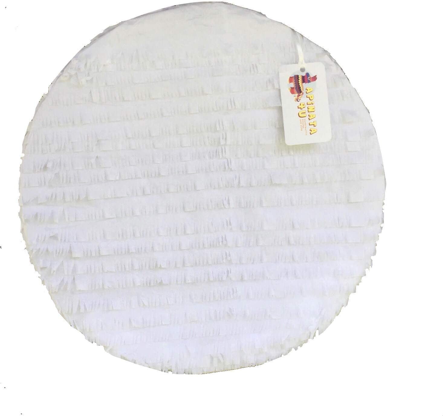 APINATA4U 16" Round Blank Pinata White Color Great to Create Your Own ...