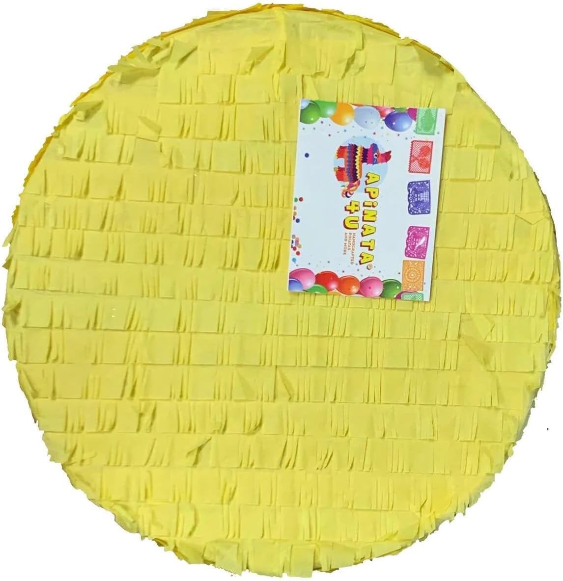 APINATA4U 16" Round Blank Pinata Yellow Color Great to Create Your Own ...