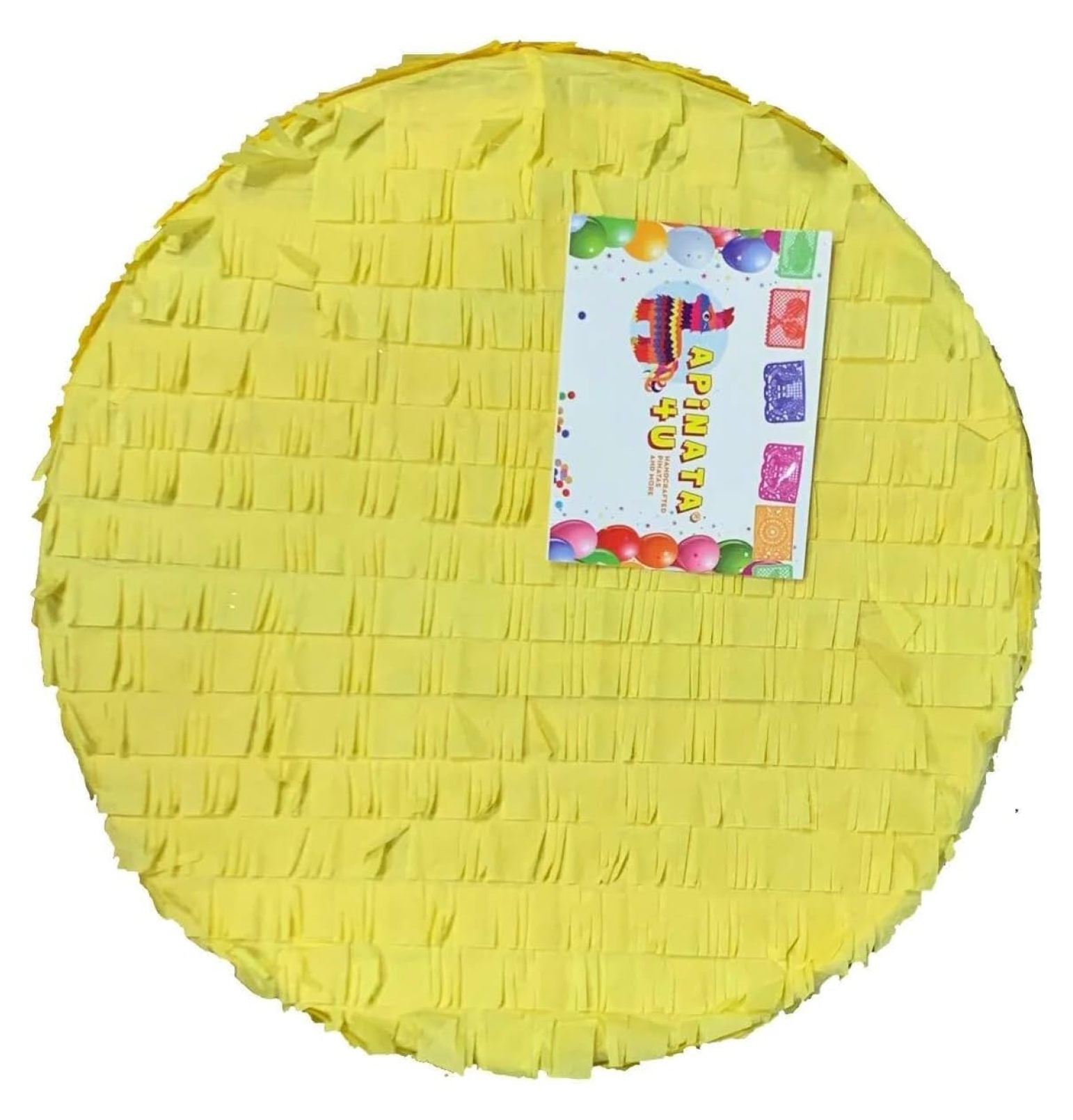 APINATA4U 16" Round Blank Pinata Yellow Color Great to Create Your Own ...