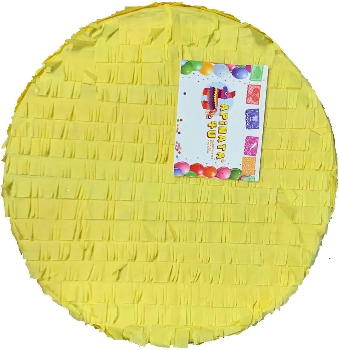 APINATA4U 16" Round Blank Pinata Yellow Color Great to Create Your Own ...