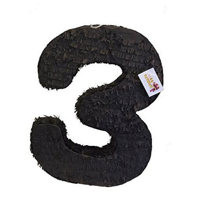 APINATA4U 20'' Tall Black Number Three Pinata Third Birthday - Walmart.com