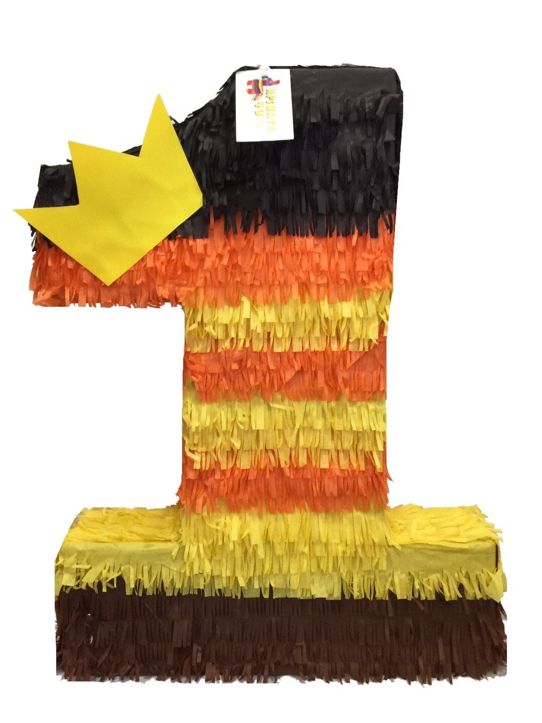 APINATA4U 20'' Tall Fall Theme Number One Pinata with Yellow Crown ...
