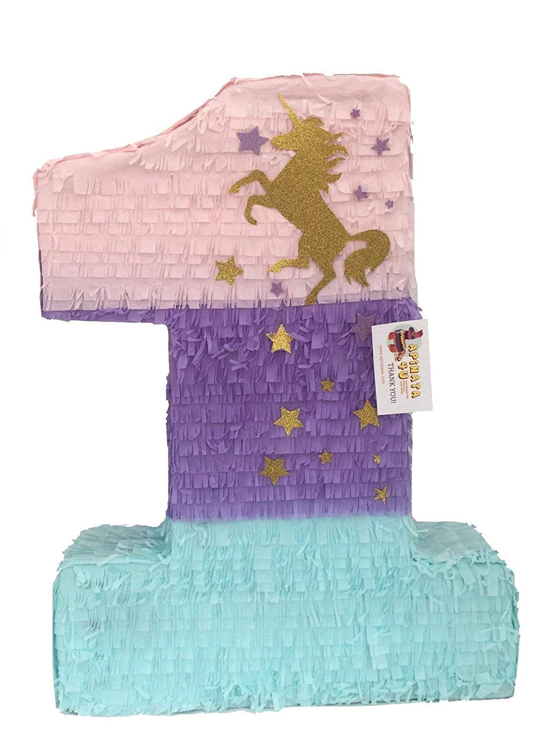 APINATA4U 20'' Tall Number One Pinata Unicorn Accents - Walmart.com