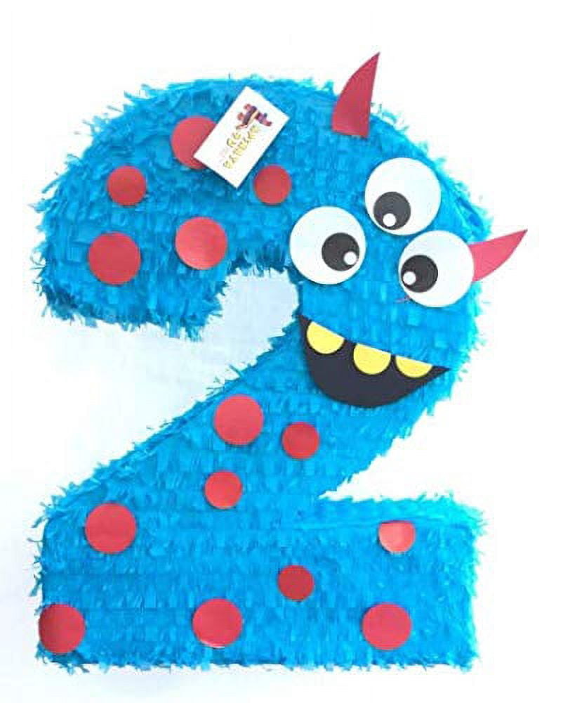 APINATA4U 20'' Tall Number Two Piñata Monster Theme Three Eyes Out of ...