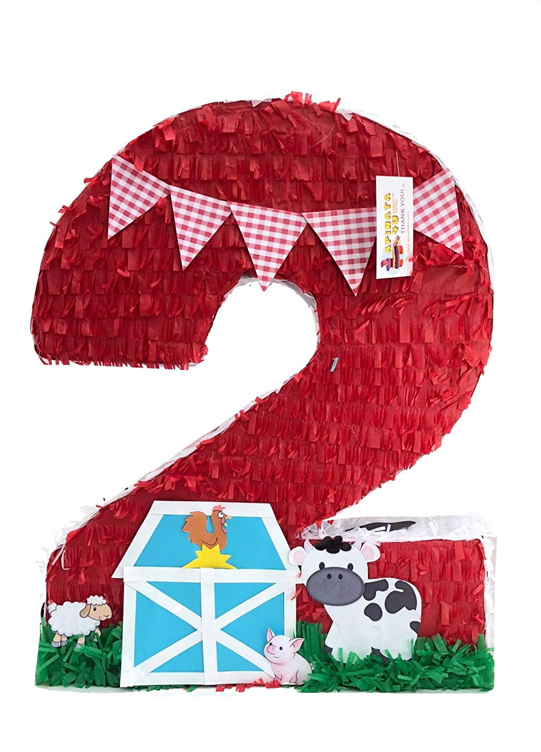 APINATA4U 20'' Tall Number Two Pinata Barnyard Theme Farm House ...