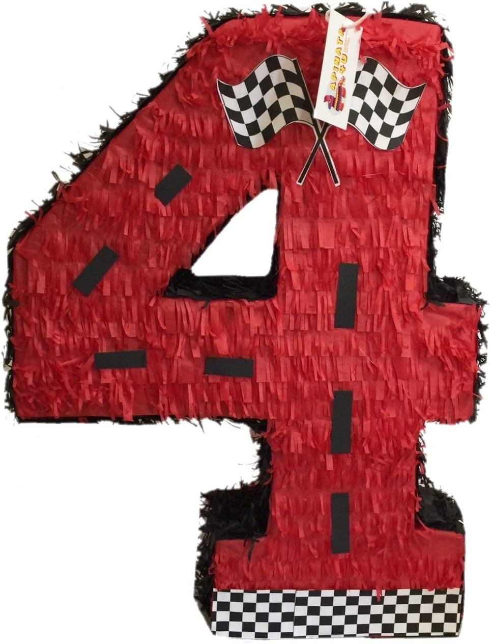 APINATA4U 20'' Tall Red Number Four Racing Theme Piñata - Walmart.com