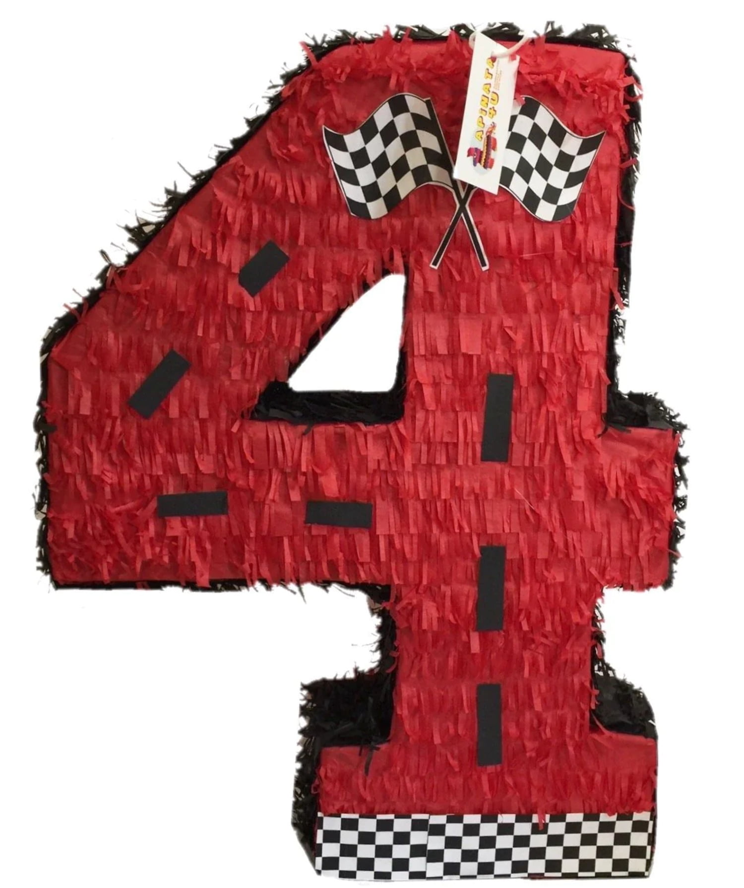 APINATA4U 20'' Tall Red Number Four Racing Theme Piñata - Walmart.com