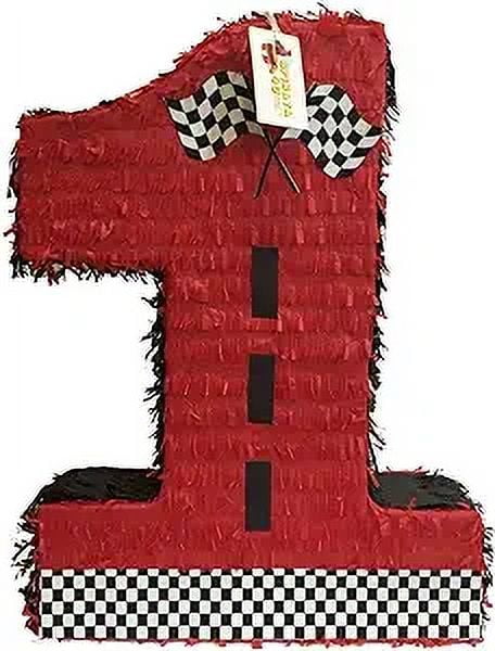 APINATA4U 20" Tall Red Number One Pinata Racing Theme Race Car Themed ...