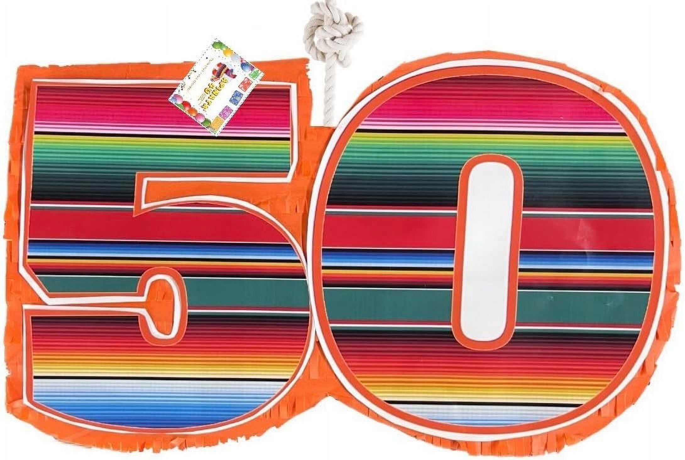 APINATA4U 50TH Birthday Double Digits Pinata Fiesta Theme - Walmart.com