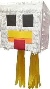 APINATA4U Chicken Inspired Pixelated Theme Pinata Fully Assembled Ready ...