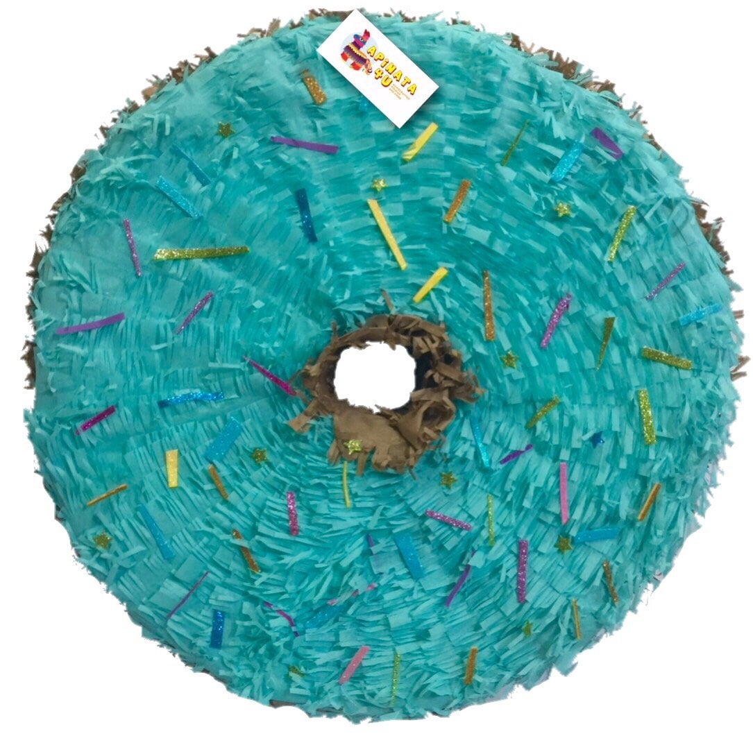 APINATA4U Doughnut Shape Pinata 16" Teal Color - Walmart.com