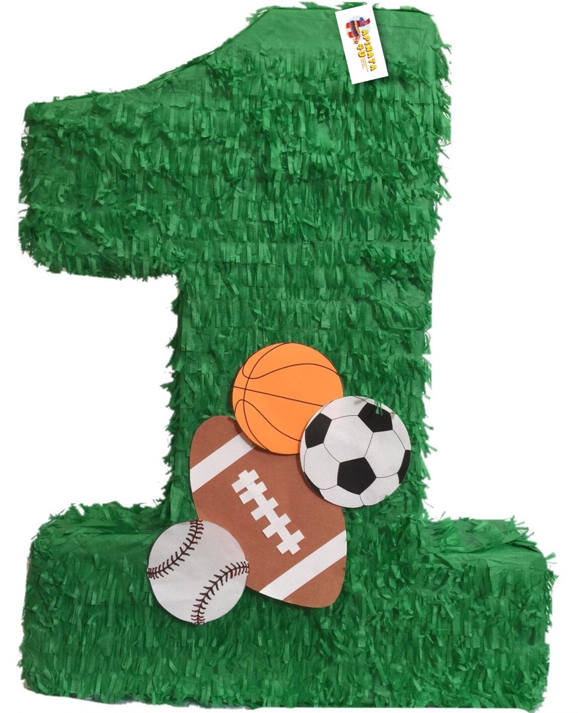APINATA4U Green Number One Piñata 20" Tall Sports Theme - Walmart.com