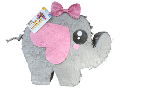 APINATA4U It's a Girl Pink and Gray Baby Elephant Pinata for Baby ...