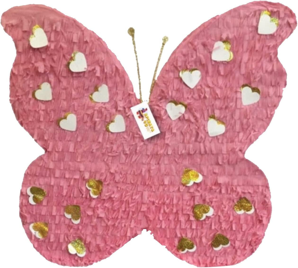 APINATA4U Large 17" Pink & Gold Butterfly Pinata Butterfly Theme ...