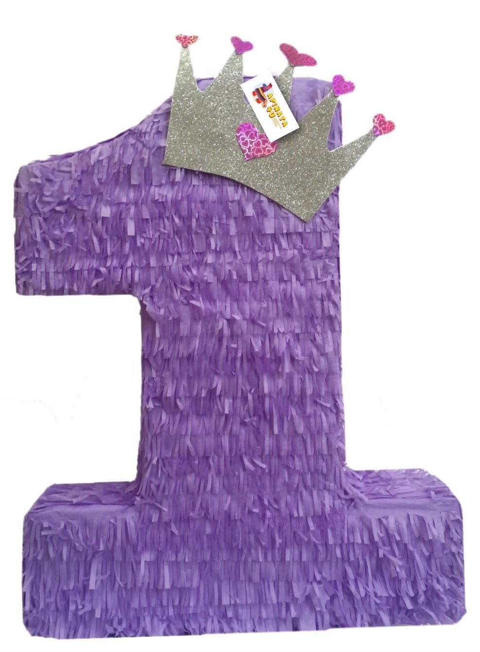 APINATA4U Lavender Number One Piñata with Silver Crown 20'' Tall ...