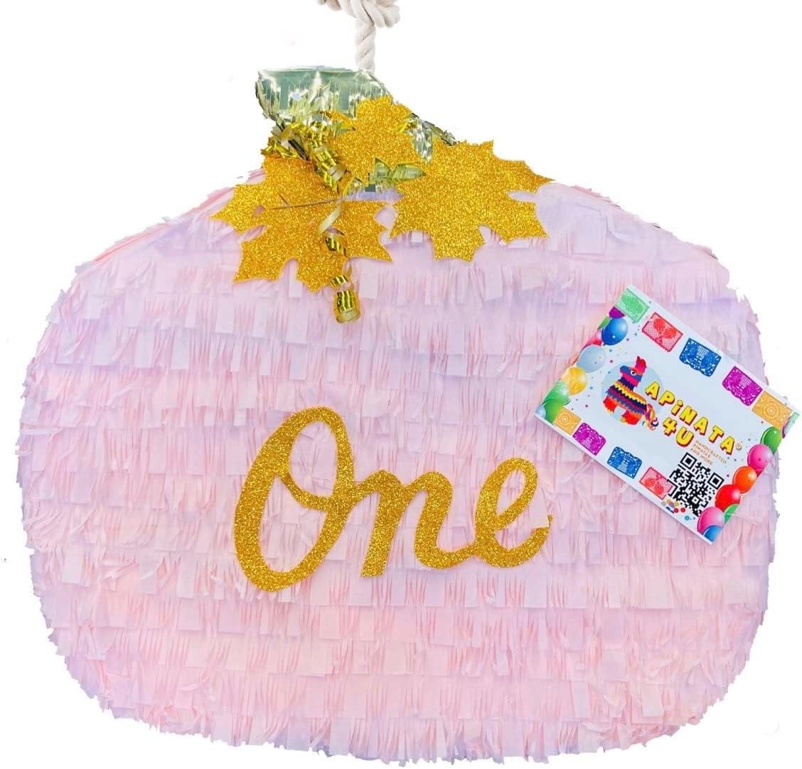 APINATA4U Light Pink & Gold Pumpkin Pinata for First Birthday Fall ...