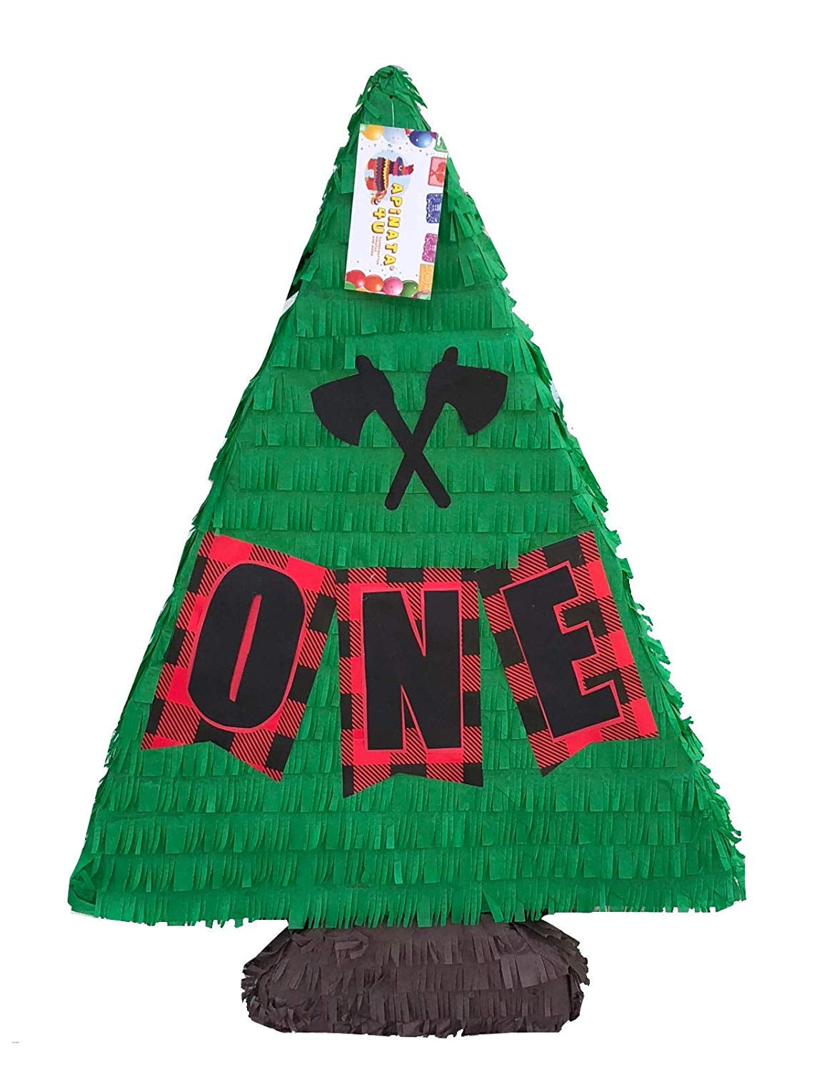 APINATA4U Lumberjack Theme Pine Tree Pinata Plaid and Hatches Accents ...