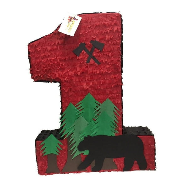 APINATA4U Number One Pinata 20" Tall Lumberjack Theme Party Favor ...